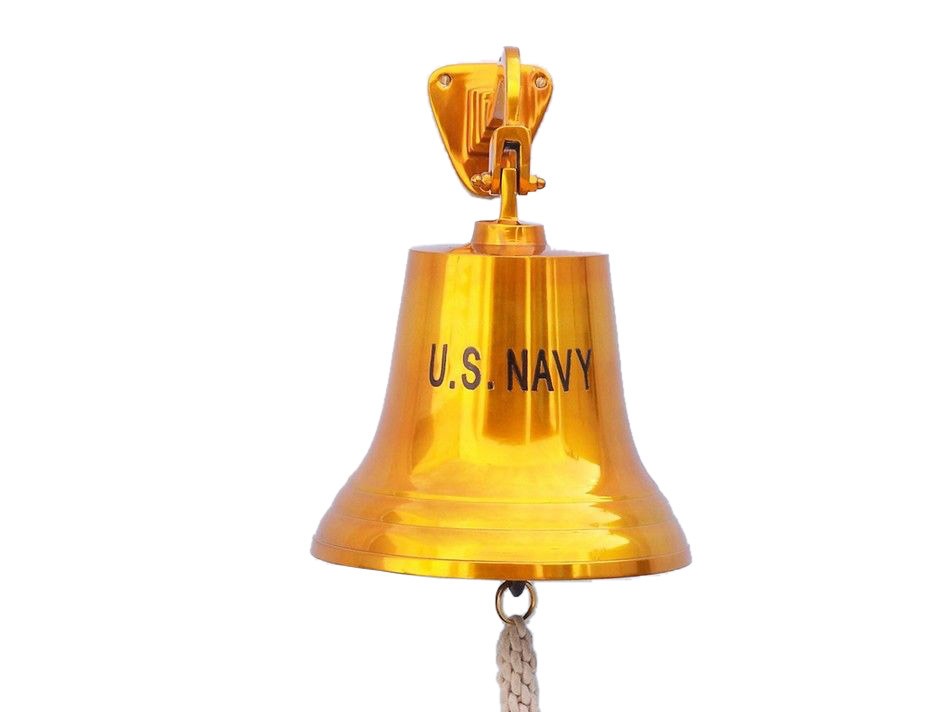 Buy Brass Plated US Navy Ship s Bell 15 Inch Nautical Home Decor